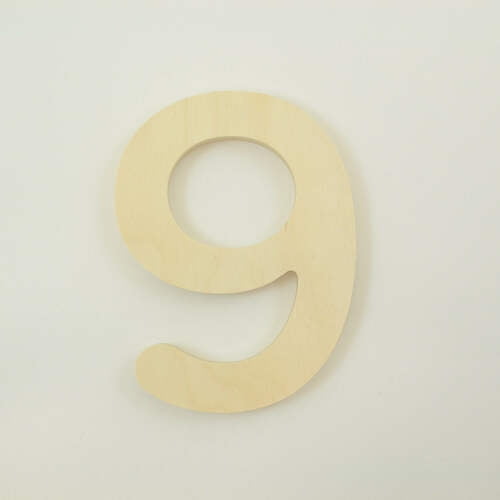 Package of 1, 14 Inch X 1/2" Baltic Birch "9" Plywood Numbers In The ...