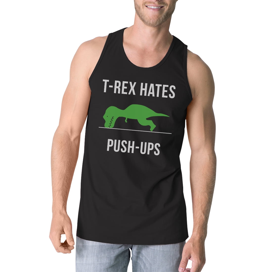 T-Rex Push Ups Mens Black Workout Tanks Funny Gift Sleeveless Top For ...