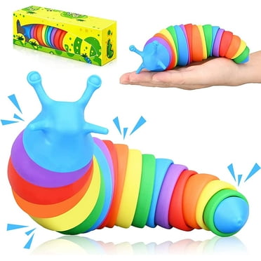 Gwen Studios Fidget Shaker Slug Toy for Kids, 7.6" x 3.3" Blue Shark ...