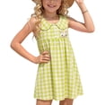 Afuyipoi Girls Sundress Size 0-10 Cute Rabbit Embroidery Causal Plaid ...