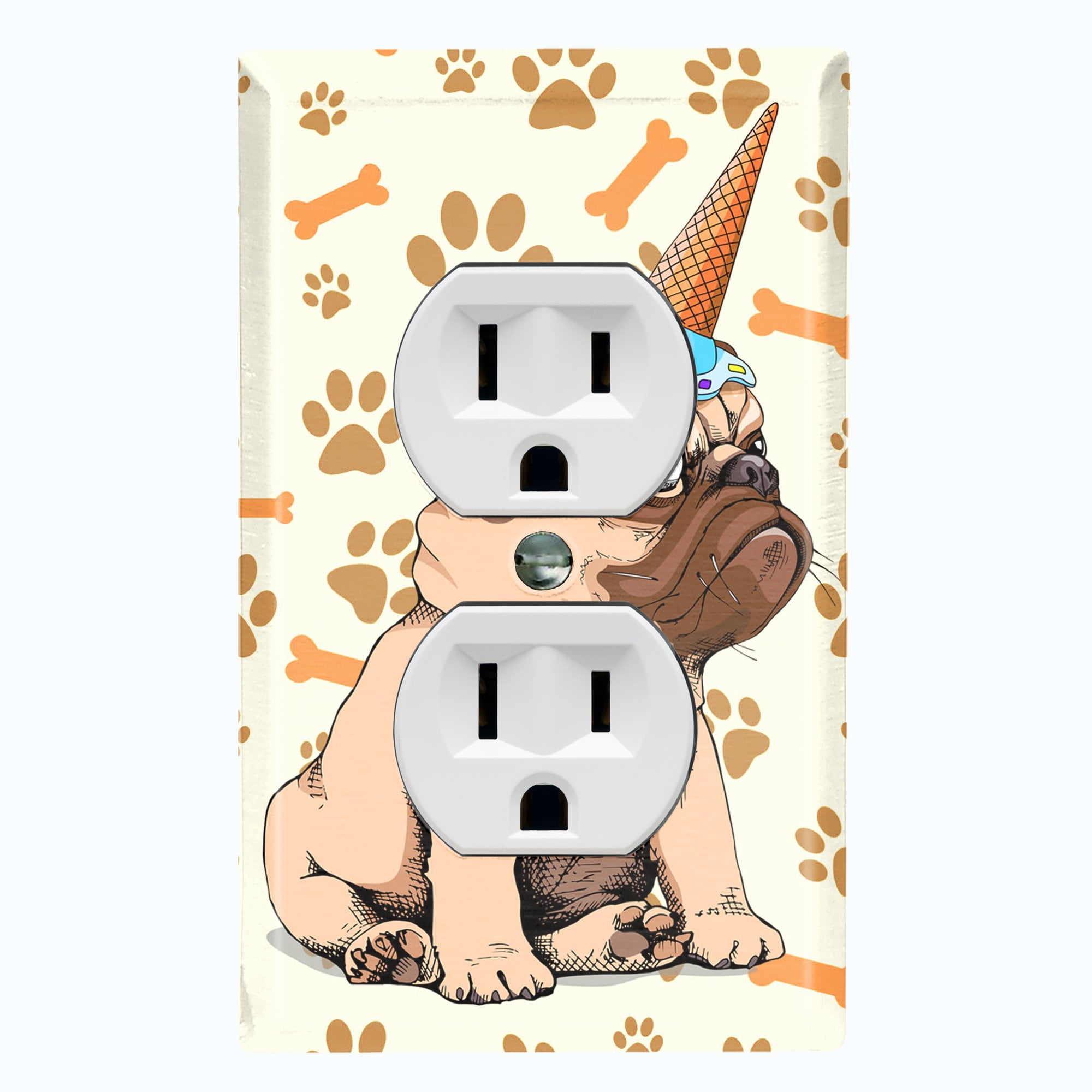 Metal Light Switch Plate Cover Ice Cream Pug Unicorn Purple DOG047 ...