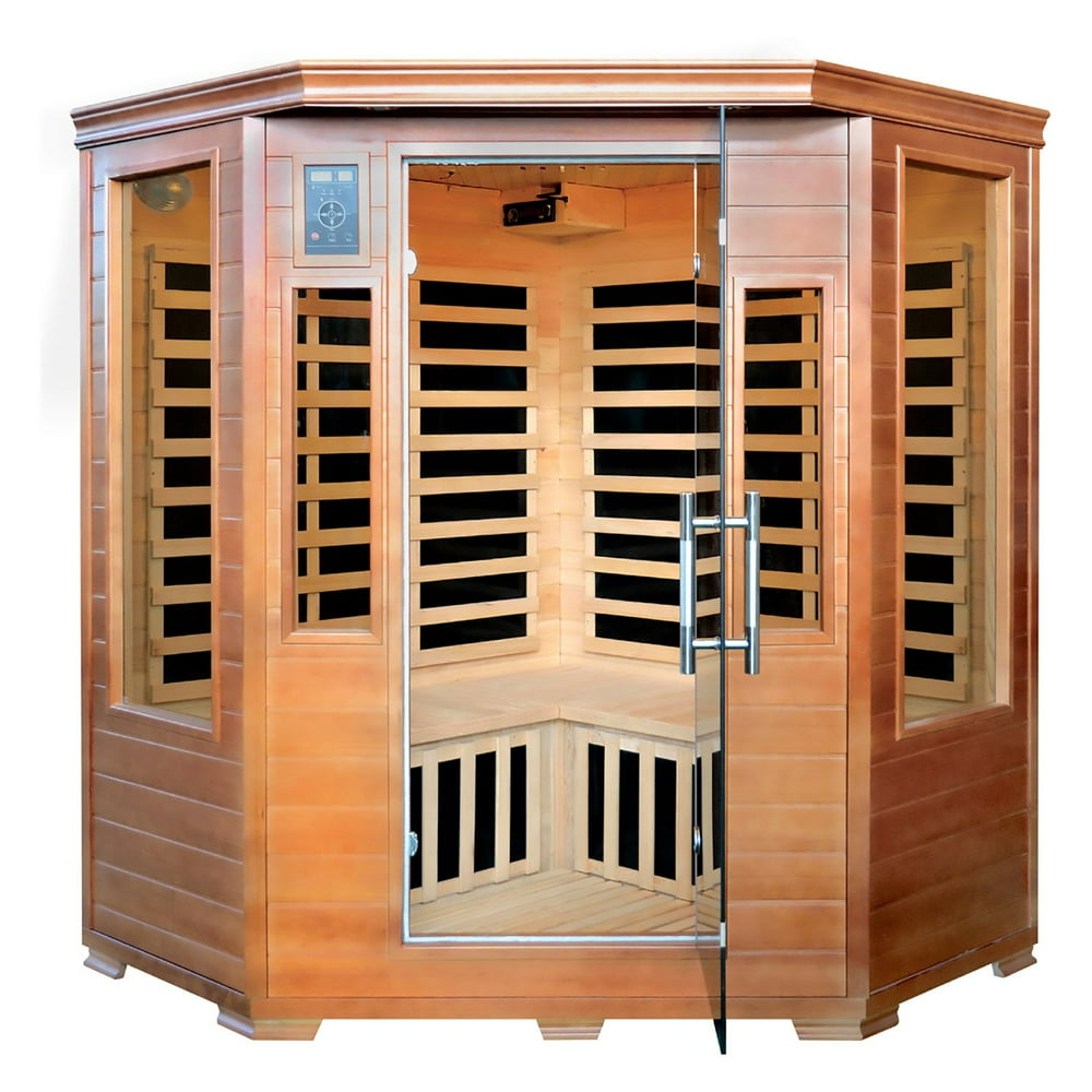 Splashnet Xpress Majestic Sauna 3 Person Hemlock Corner Infrared Sauna - Walmart.com - Walmart.com