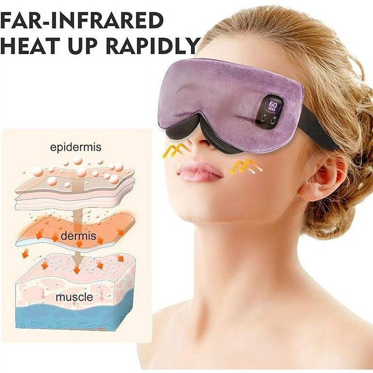 Aroma Season Heated Eye Mask Cordless Warm Eye Compress for Dry Eyes Styes Blepharitis Chalazion Heat Therapy to Unclog Gland Soothe Tired and
