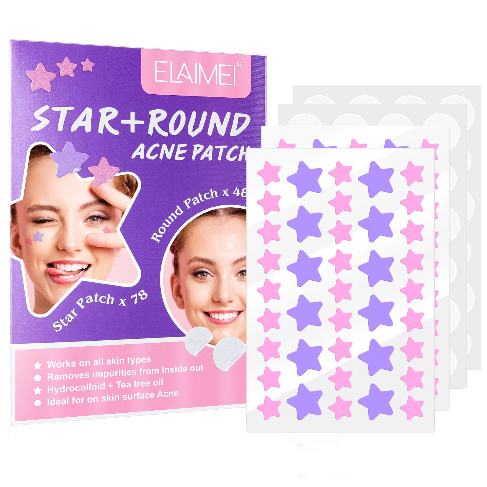 Pimple Patches For Face, 126pcs Zit Patches Cute Star Pimple Patches ...