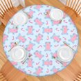 44 inch round tablecloth featuring detailed pig illustration ...