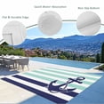 Blue Anchor Outdoor Rug, Costal Mint Green White Stripes Background Non ...