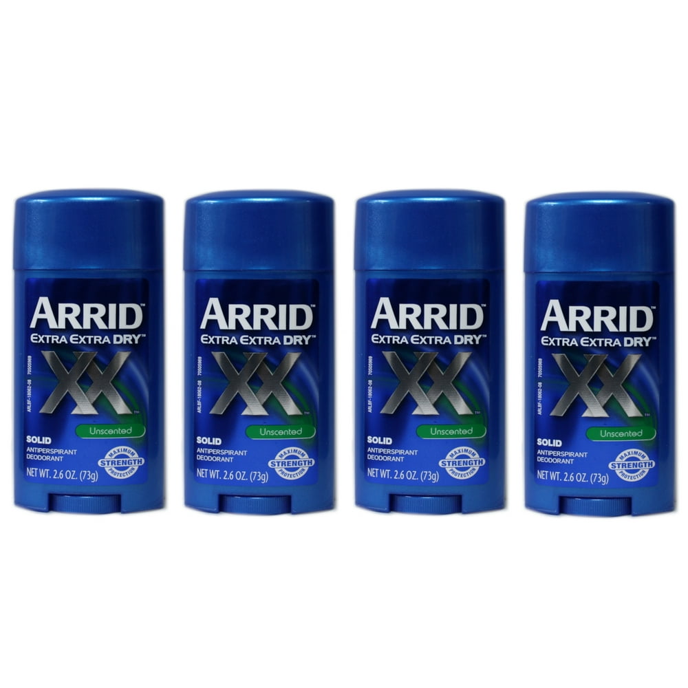 4 Pack Arrid Extra Extra Dry Unscented Solid Antiperspirant Deodorant 2 ...
