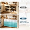 Aqua White Ombre Cabinet Curtain 32"Wx55"L,Dustproof Pantry Door ...