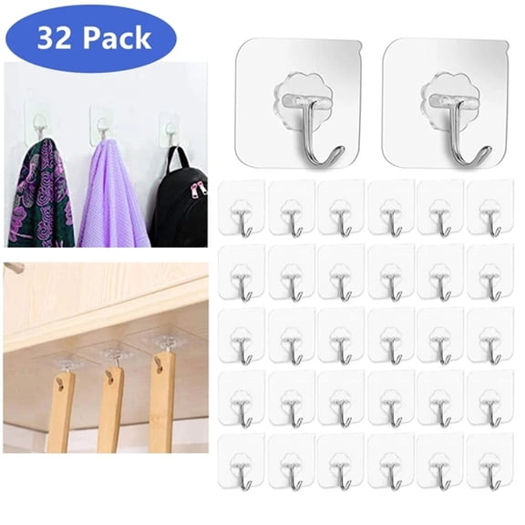 VOCOO Wall Hooks, Easy to Use Multi-Function Heavy Duty Adhesive Towel ...