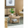 A&B Home Traditional Natural Wood Rattan Table, Open Cane Shelf - 29 ...