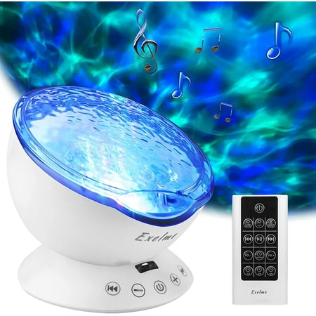 Exelme Night Light Projector Ocean Wave - Sound Machine with Soothing ...