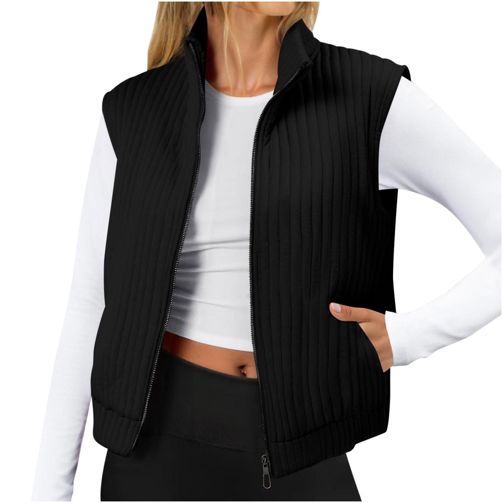 Click here for Yanlir Womens Quilted Sleeveless Zip Up Jacket Lig... prices