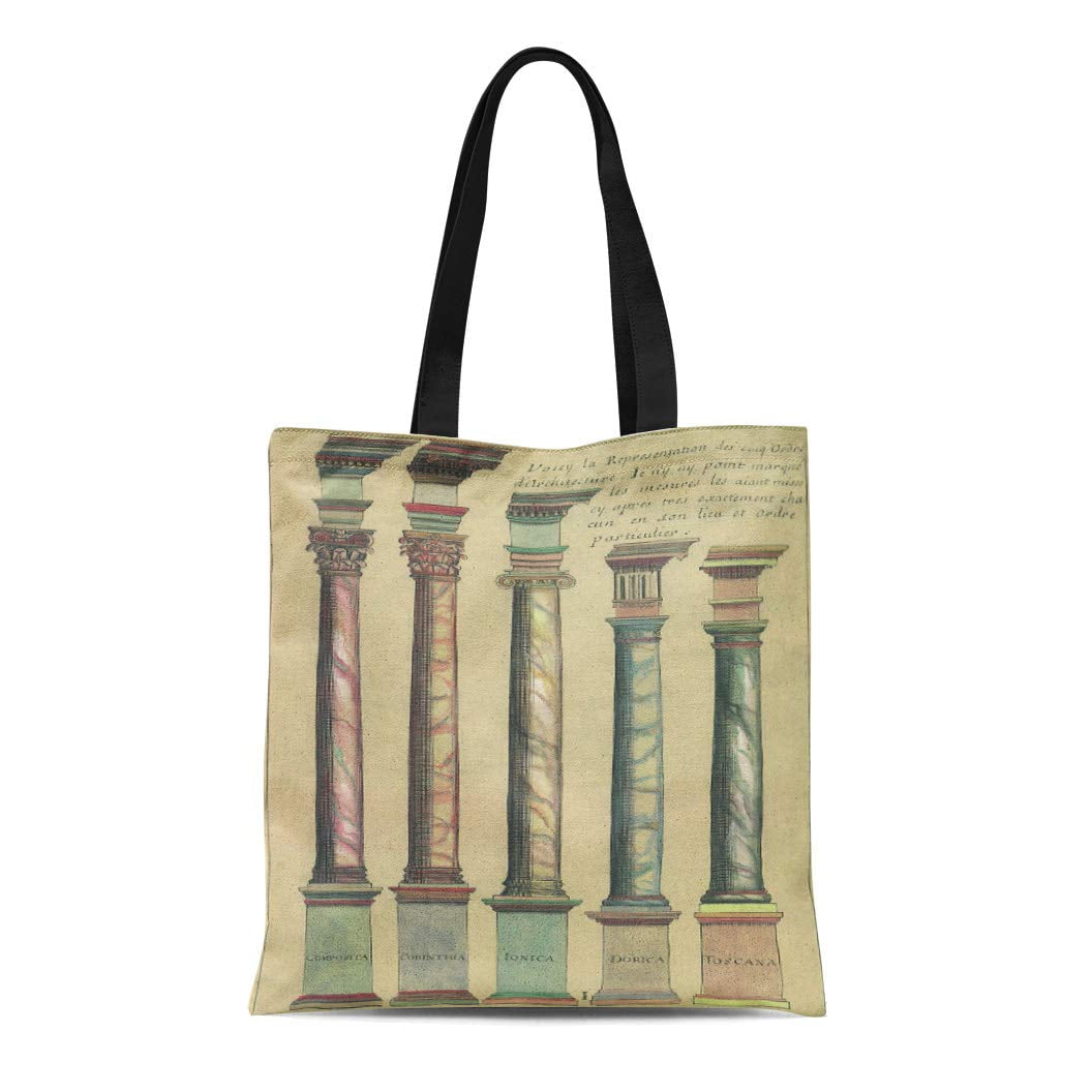SIDONKU Canvas Tote Bag Hierarchy Vintage Architecture the ...