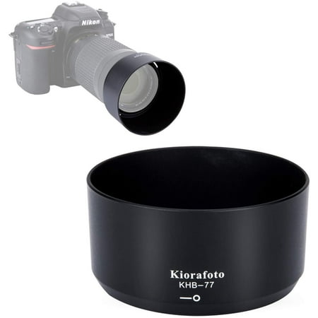 Kiorafoto Reversible Bayonet Lens Hood Protector Shade for Nikon AF-P DX NIKKOR 70-300mm f/4.5-6 ...
