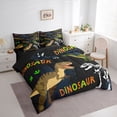 Aikeke Cartoon Dino King Bedding 7pcs, Graffiti Dinosaur Skeleton King ...