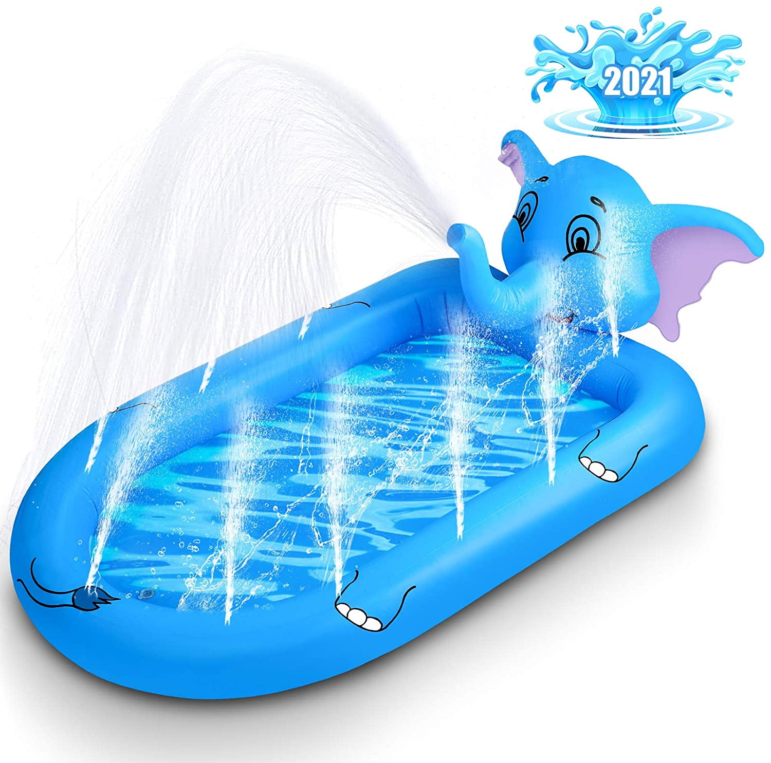 IYEFENG 3 in 1 Elephant Sprinkler for Kids,Outdoor Play Mat Splash Pad ...