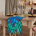 Abstract Colorful Glass Table Runner, Blue-Purple Cracked Texture ...