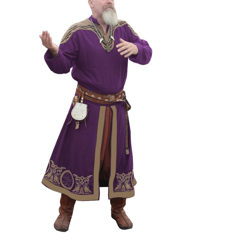 Men Medieval Knight Long Robe Vintage Printed Viking Shirts | Walmart ...