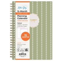 Blue Sky Monthly Weekly Planner, 8.5" x 11", Dot BW 15-Month (April ...