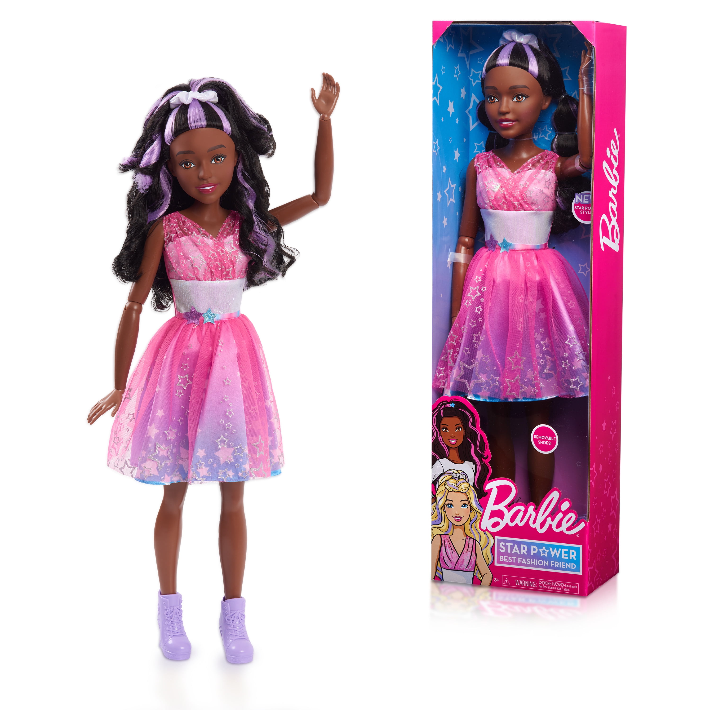 Barbie 28-Inch Best Fashion Friend Star Power Doll, Dark Brown Hair ...