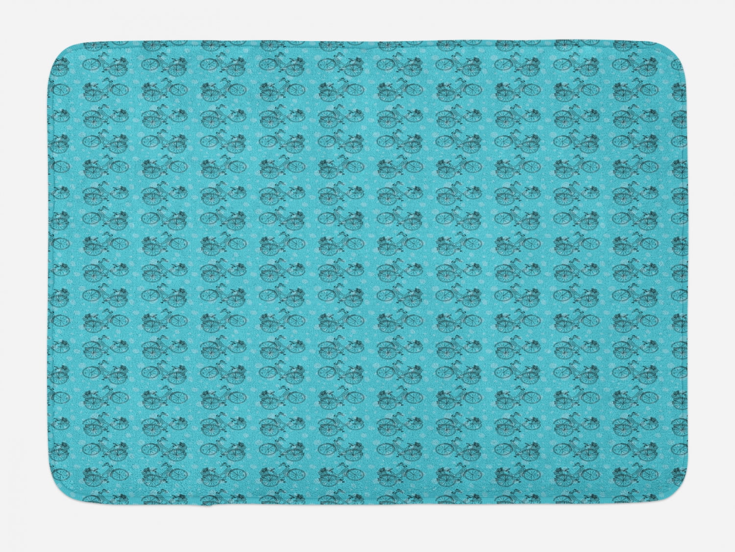 Bike Bath Mat, Vintage Style Outline Drawings of Bicycles Pattern ...