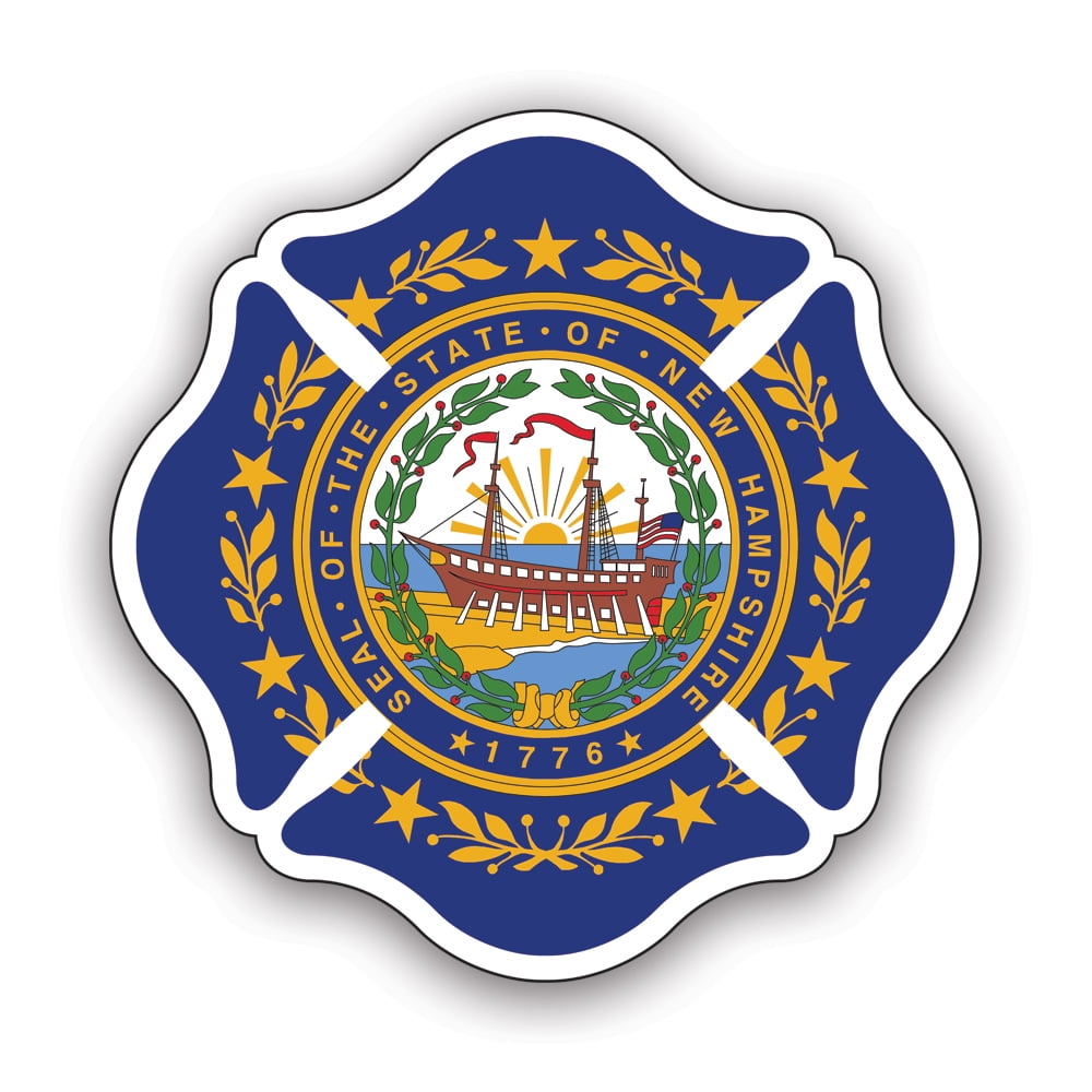 New Hampshire State Maltese Cross Shaped Sticker Decal - Self Adhesive ...
