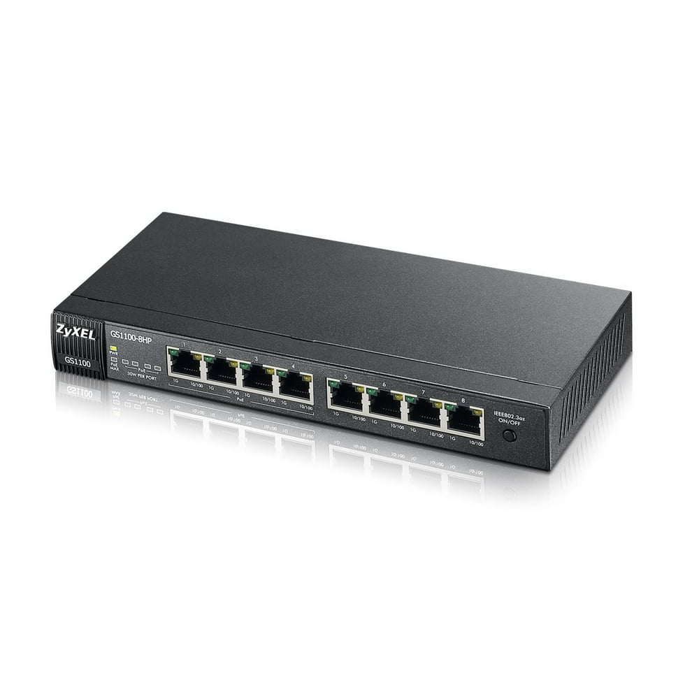 Zyxel 8-port Gigabit Ethernet Unmanaged PoE Switch - Walmart.com ...