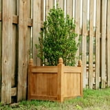 Ash & Ember Grade A Teak Planter Box 25in Square, For Patio & Porch ...