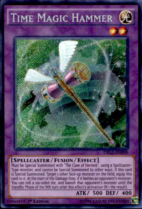 YuGiOh Dragons of Legend 2 Secret Rare Time Magic Hammer DRL2-EN009 ...