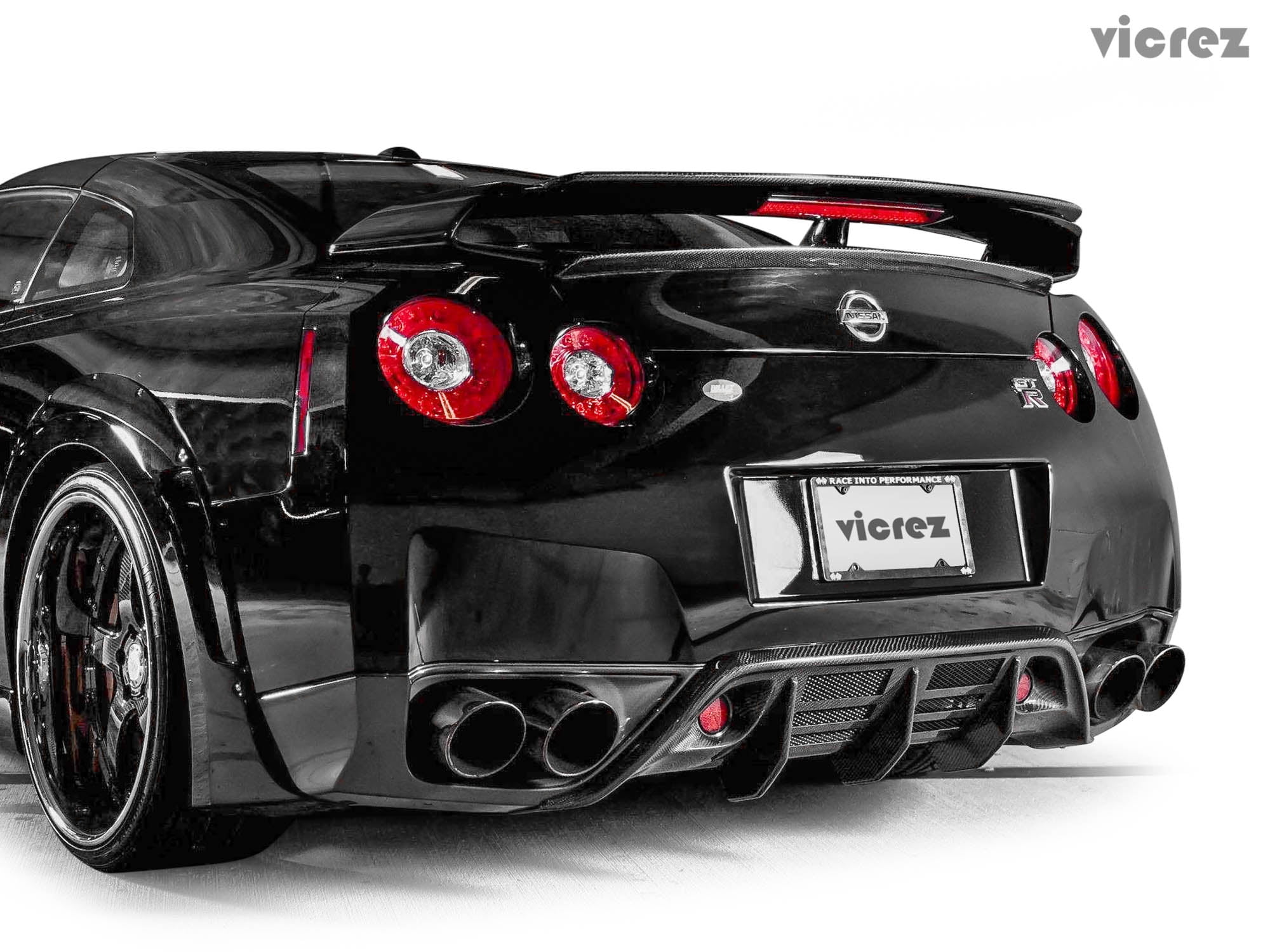 Vicrez Nissan GT-R R35 2009-2015 V3R Carbon Fiber Rear Diffuser ...