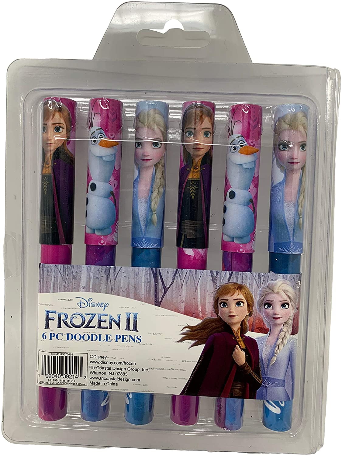 Frozen 2 Disney Pen Set of 6, Cool Doodle Pens for Writing, Roller Pens ...