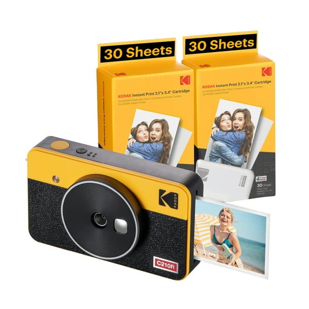 KODAK Mini Shot 2 Retro 4PASS 2-in-1 Instant Camera and Photo Printer (2.1x3.4 inches) + 68 ...