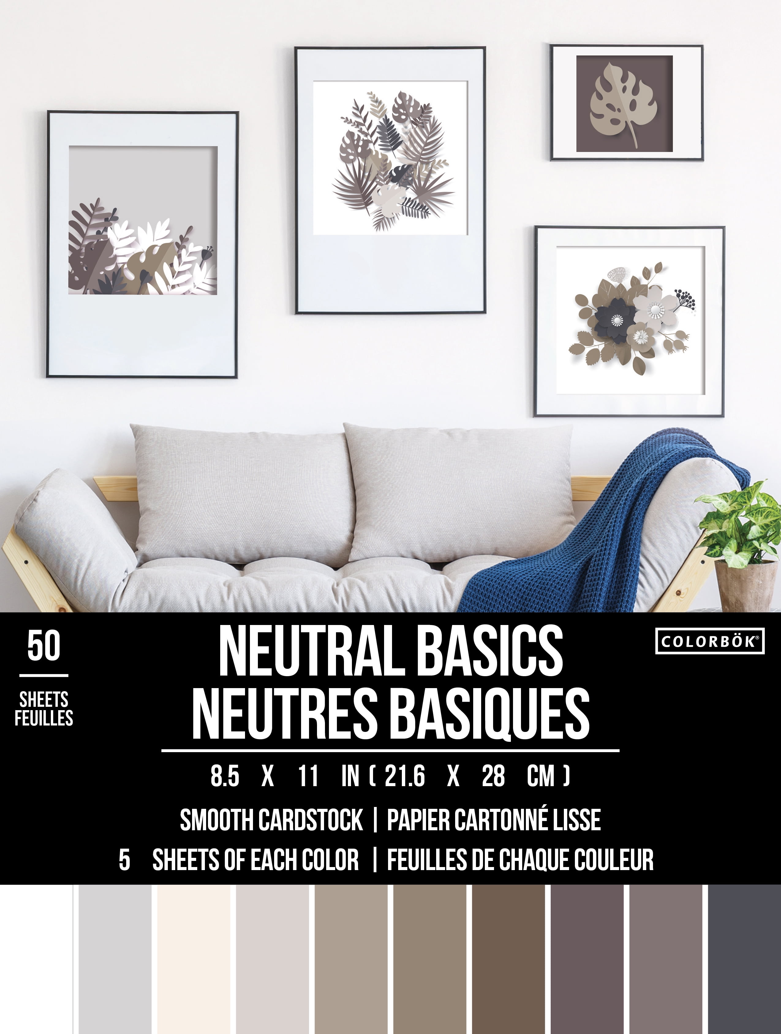 Colorbok 8.5′ x 11′ Neutral Basics Cardstock, 50 Count