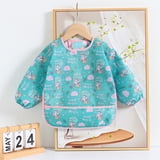 HaimoBurg 5 Pack Long Sleeve Baby Bibs, Waterproof Bibs with Catch-All ...
