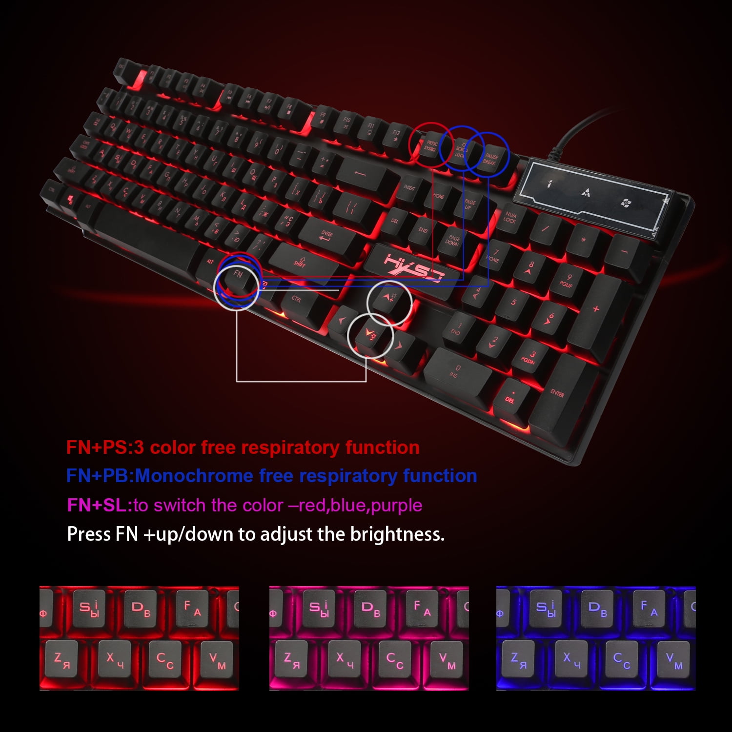 R8 Gaming Keyboard Imitation Mechanical Keyboard with RGB Backlight 104 ...