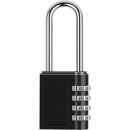 SHARKDOOK 4 digit combination padlock with long shackle for school ...