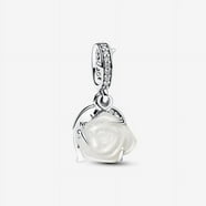 Pandora Charm in Rose w/faceted iridescent, pink and transparent Mura ...