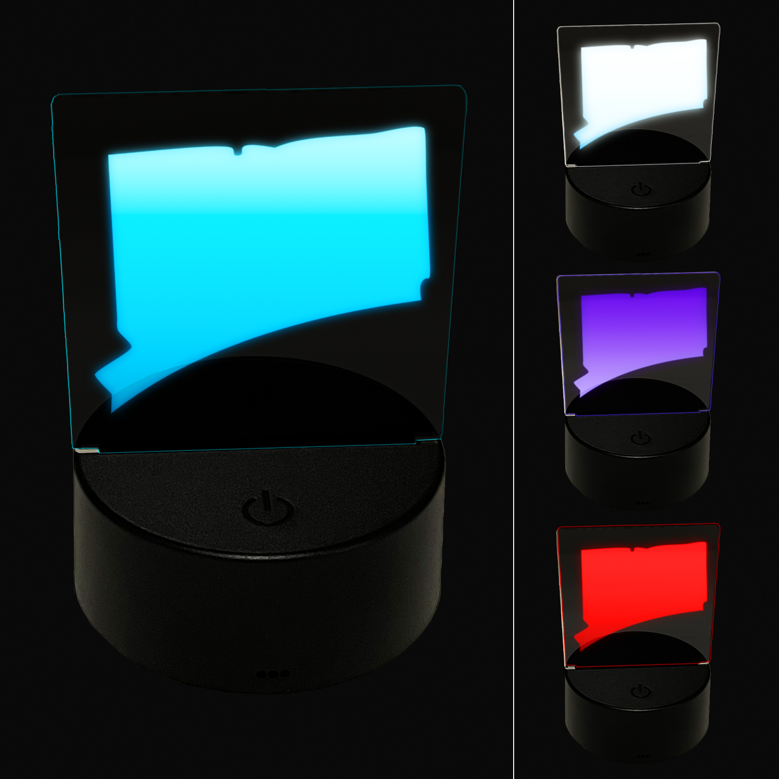 Connecticut State Silhouette LED Night Light Sign 3D Illusion Desk ...