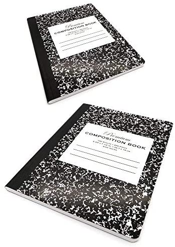 emraw premium black marble composition book wide ruled paper office ...