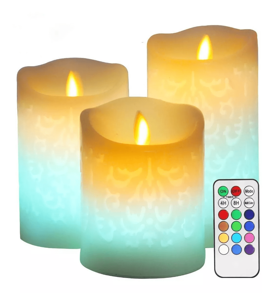 3 Velas Led Grande Flama Realista Con Control Fondo Azul | Walmart en línea