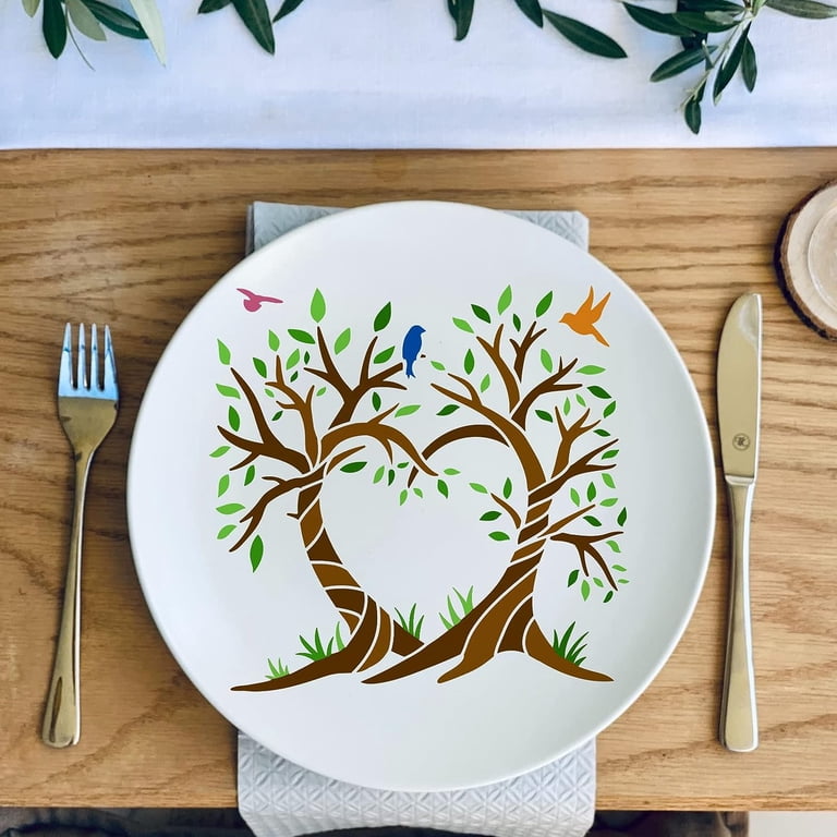 Wall Decor Stencil FINGERINSPIRE Love Tree Painting Stencil - Reusable ...