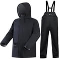 Rain Suits for Men Women Waterproof Rain Gear Jacket with Bib Pants ...