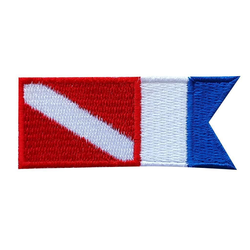 Scuba Diving Dive diver Flag Sew On Alpha Flag Embroidered Badge ...