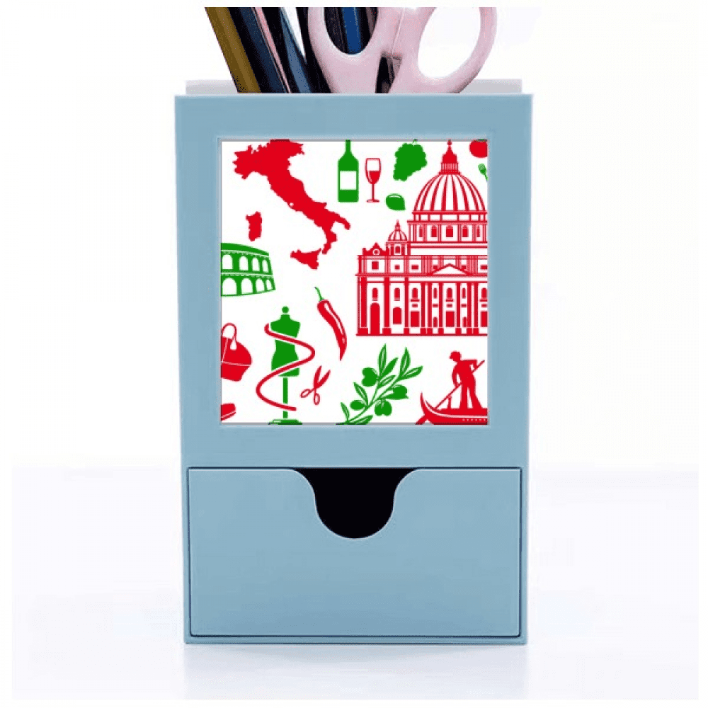 Italy Flag Roman Theater Art Deco Fashion Desk Supplies Organizer Pen ...