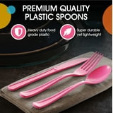 Exquisite Cerise Disposable Spoons - Hot Pink Plastic Spoons - 150 ...