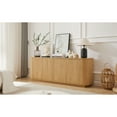 64” Modern Wave-Textured Sideboard Storage Cabinet – Multi-Use Buffet ...