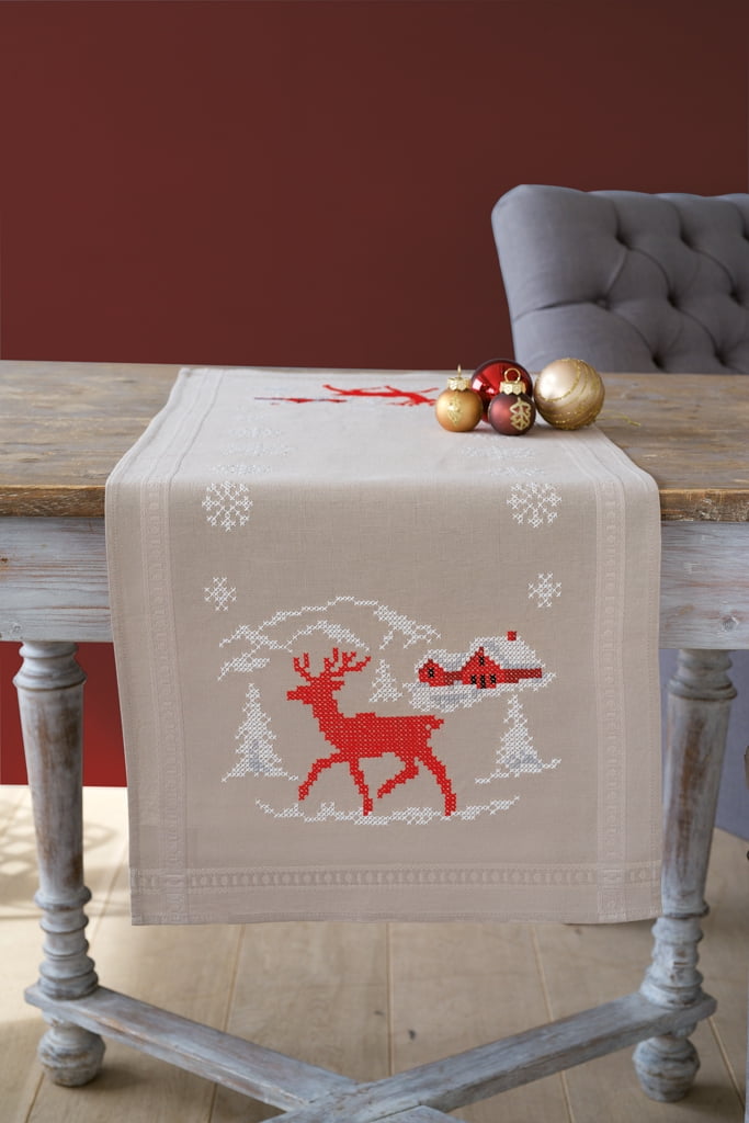 Vervaco Cross Stitch Table Runner Kit Norwegian Winter PN-0021805 ...