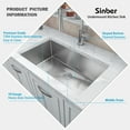 Sinber 30" x 18" x 10" Undermount Single Bowl Kitchen Sink with 18 ...