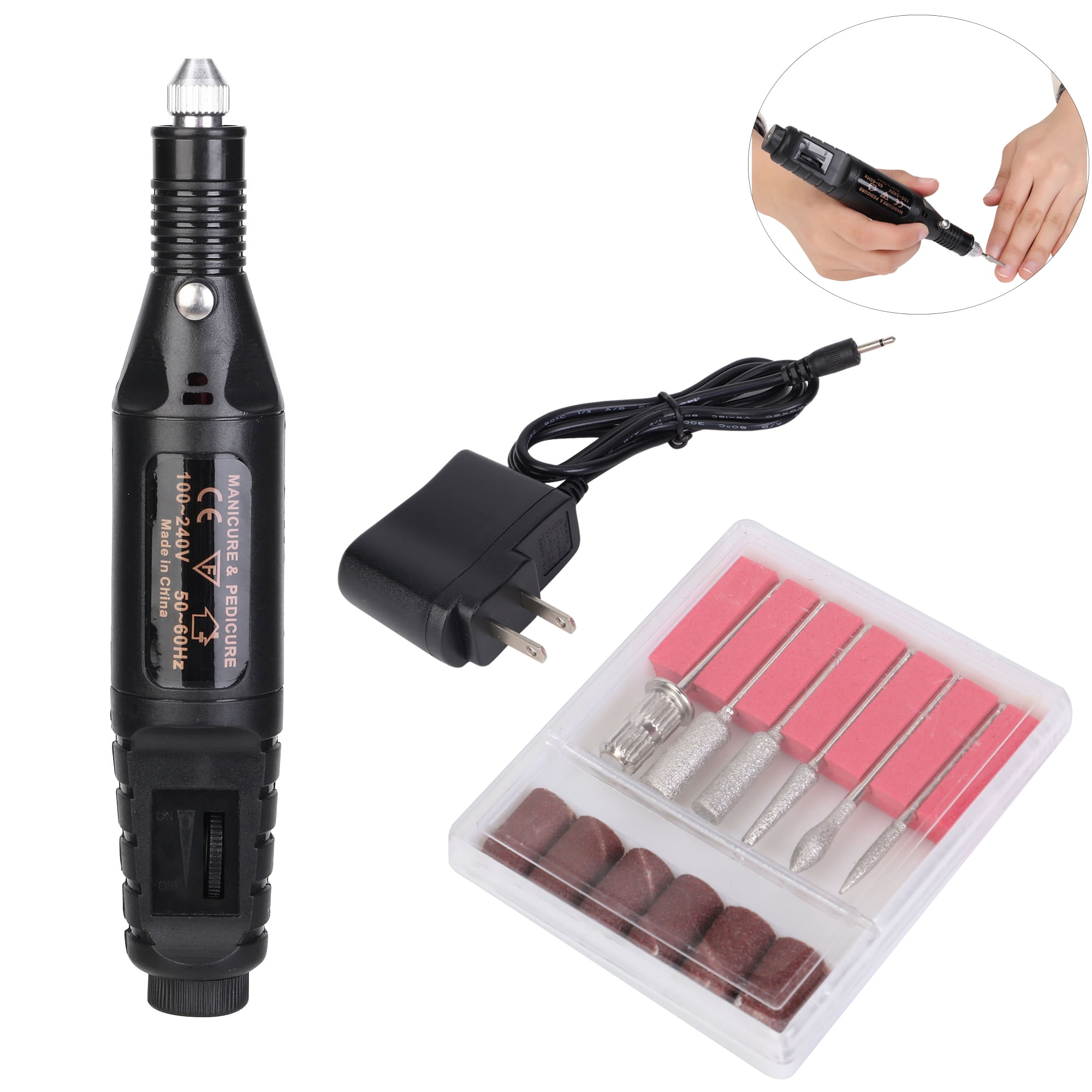 YouLoveIt Portable Electric Nail Drill Acrylic Nail Kit Nail Polishing ...