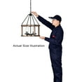 The Lighting Store Daniela Pine Wood Drum Cage Glass Pendant with ...